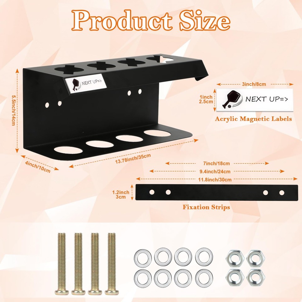 Pickleball Racket Ball Holder Holds 4/12 Paddles Pickleball Storage ...
