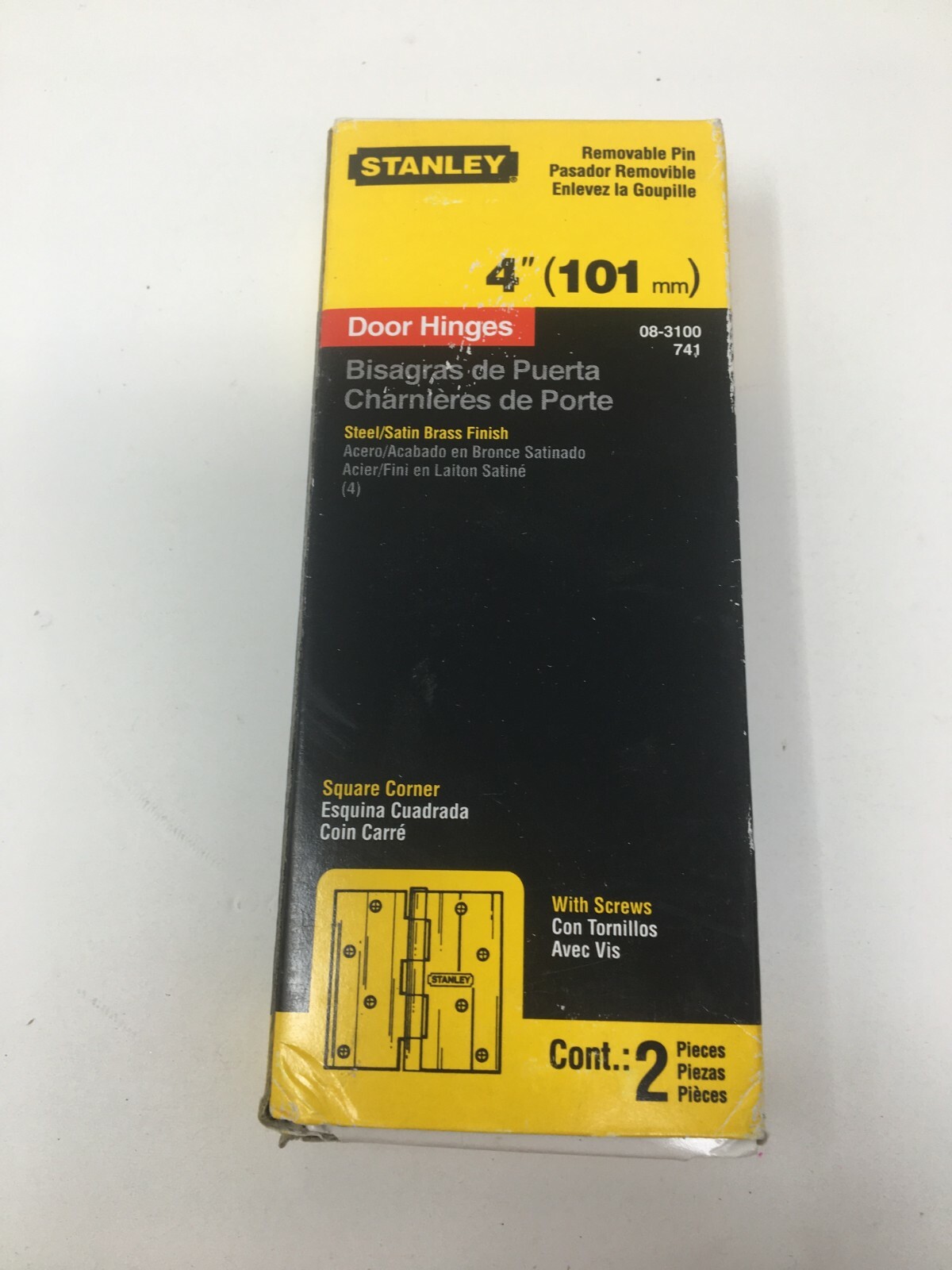 STANLEY Butts 4" Door Hinges 741 One Pair 08-3010 Satin Bronze Plated ...