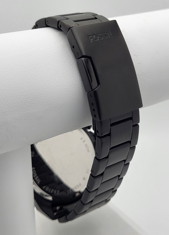 Fossil FS5851 Men's Bronson Chronograph Black Stainless Steel Watch ...