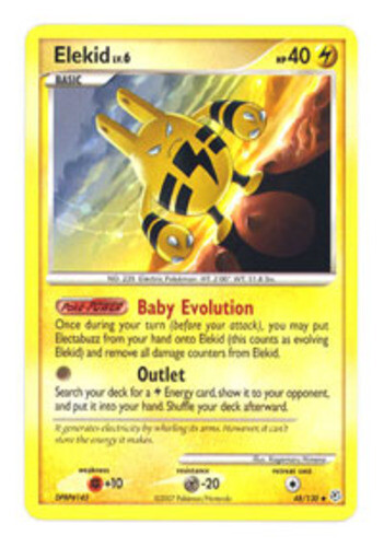 1x Elekid - 48/130 - Uncommon Lightly Played Pokemon Diamond & Pearl ...