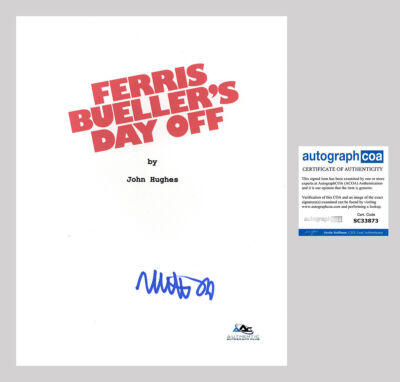 MATTHEW BRODERICK AUTOGRAPH SIGNED FERRIS BUELLER'S COMPLETE FULL ...