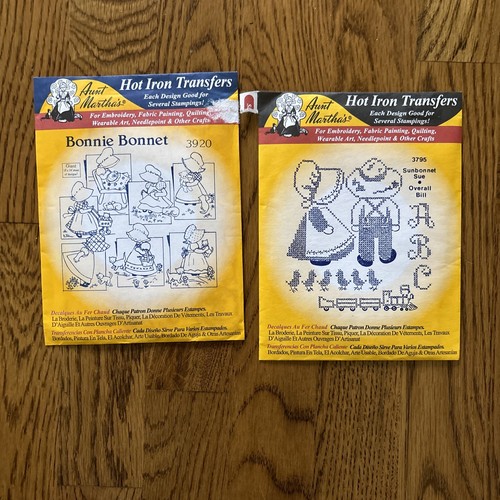 Aunt Martha's Hot Iron Transfers, #3920, BONNIE BONNET & Sunbonnet Sue ...
