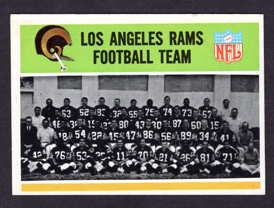 1965 PHILADELPHIA LOS ANGELES RAMS TEAM CARD NO:85 NEAR MINT CONDITION ...