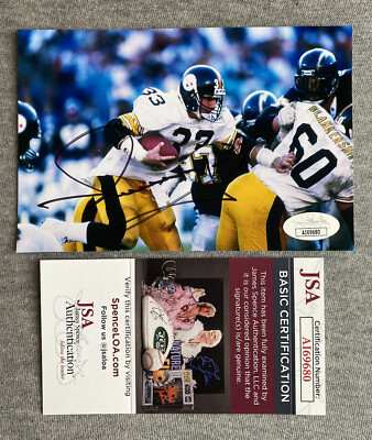PITTSBURGH STEELERS- MERRIL HOGE AUTOGRAPH 4x6 ACTION PHOTO JSA AI69680 ...