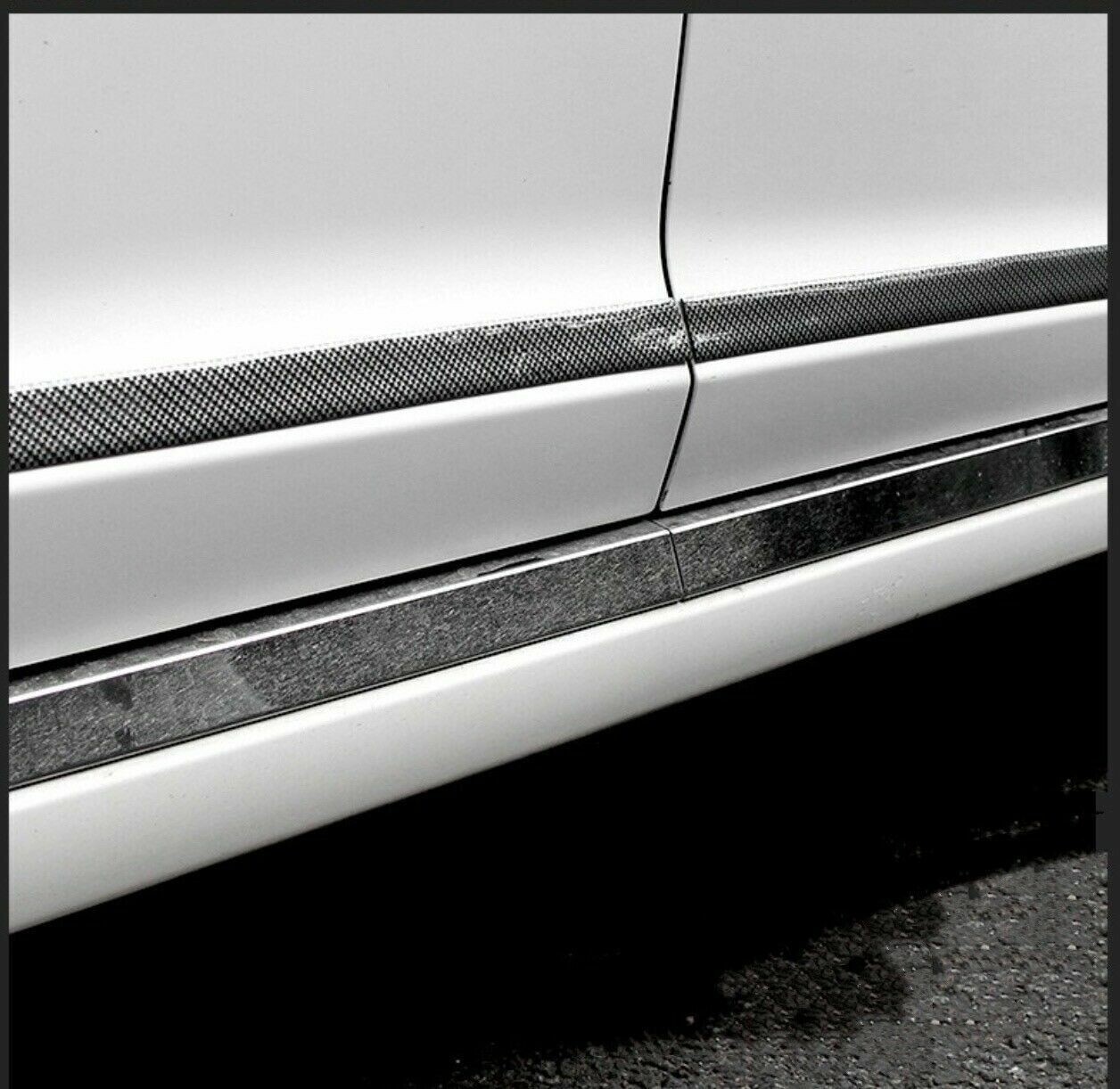 2m Length Carbon Fibre Pattern Door Sill Plate Edge Scuff Protector ...