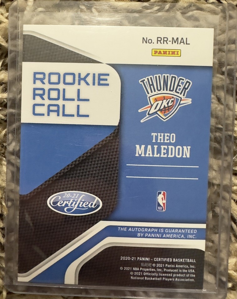 2020-21 Certified Basketball Rookie Roll Call Theo Maledon Rookie Auto ...