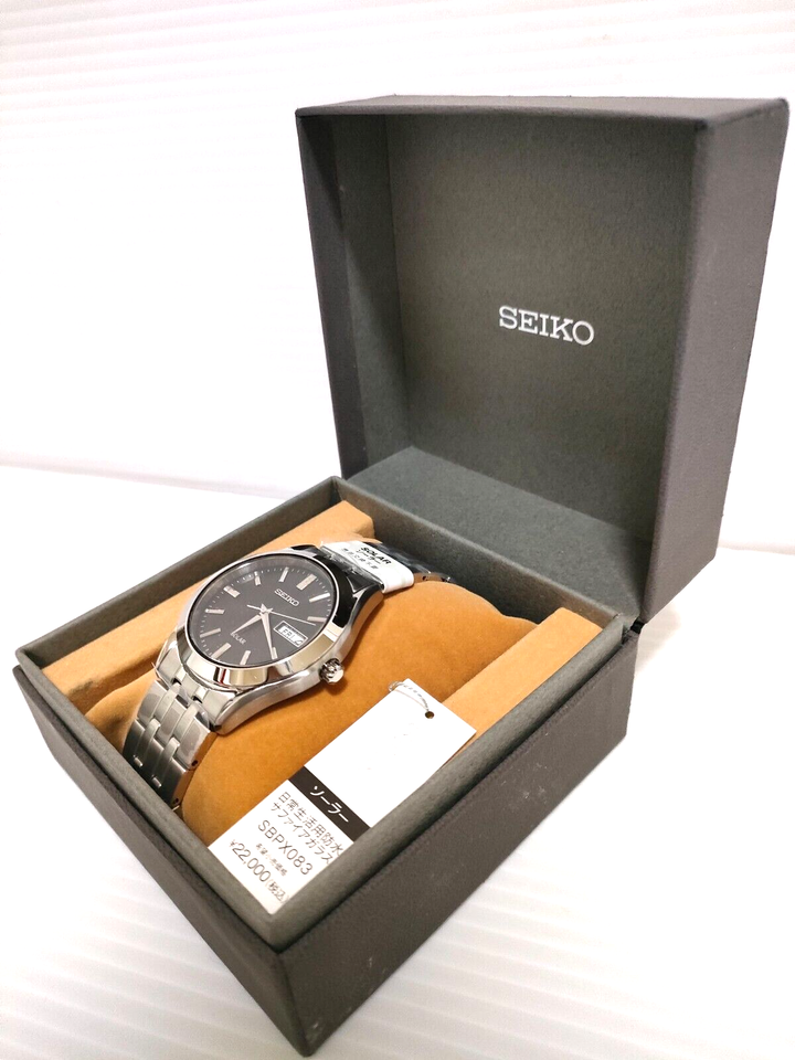SEIKO Spirit SBPX083 Solar Sapphireglass 3 tm Water Resistant Silver ...