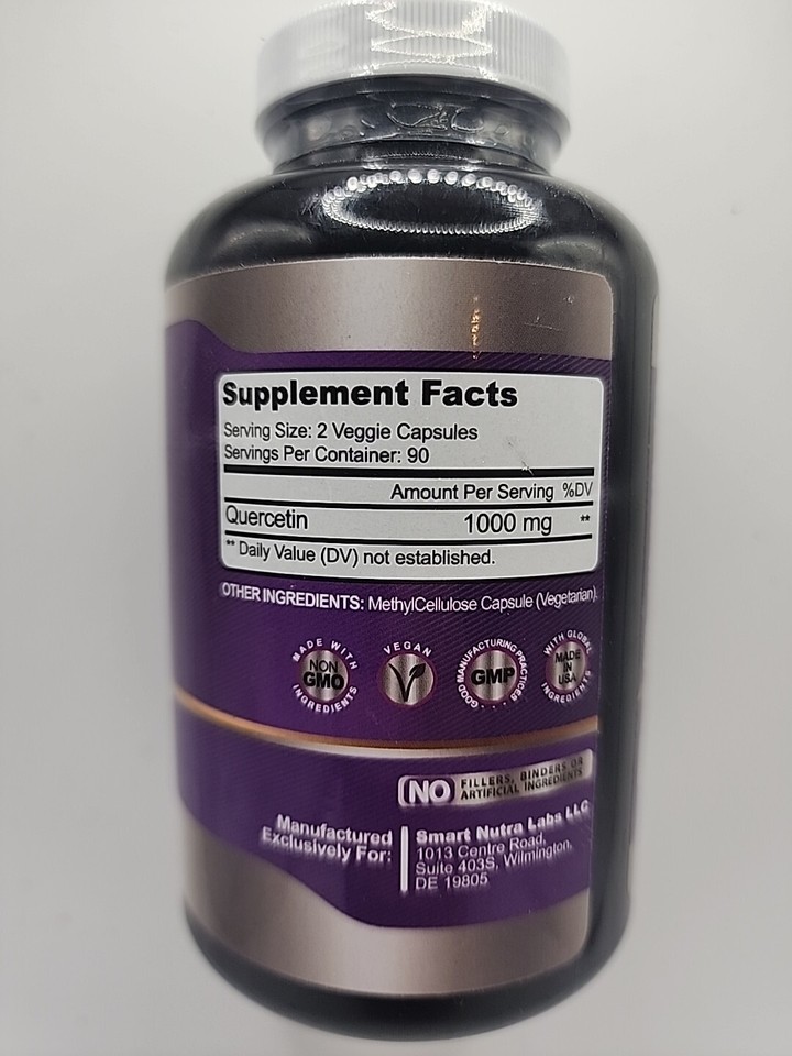 Smart Nutralabs Quercetin 1000mg, 180 Ct, Supports Immune System | eBay