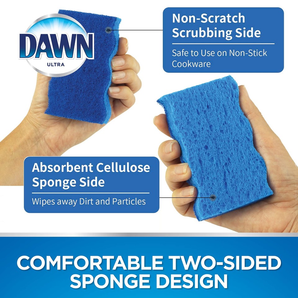 Dawn Non-Scratch Scrubber Sponges, Blue (Pack of 6) 6-Pack ...