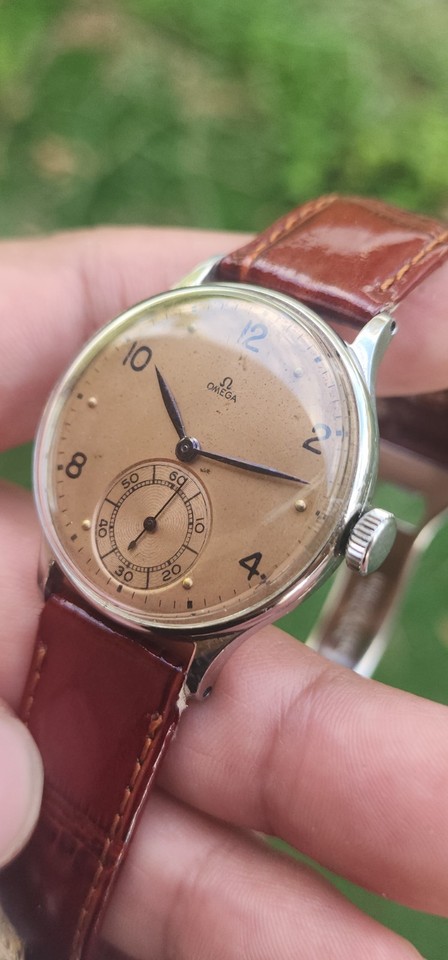 RARE 1943 Omega Calatrava Ref 2317 Cal 30T2 Salmon Dial Men's 35mm ...