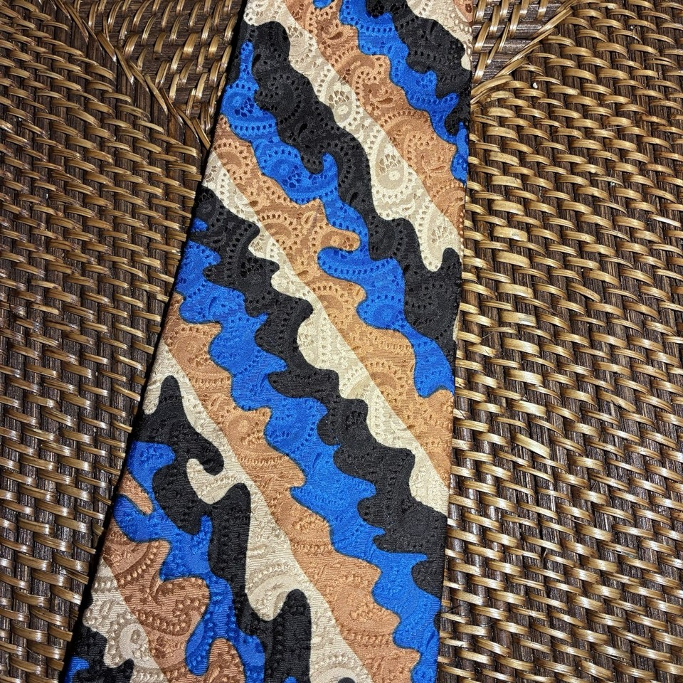 Vintage Yves Saint Laurent YSL Silk Tie AOP Colorful Logo Wide 70s USA ...