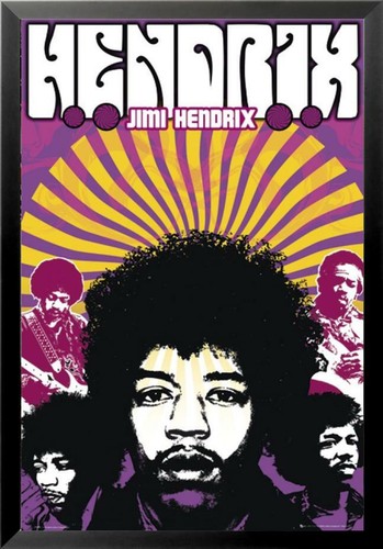 FRAMED Jimi Hendrix Legend Purple 36x24 Music Art Print Poster Rock ...