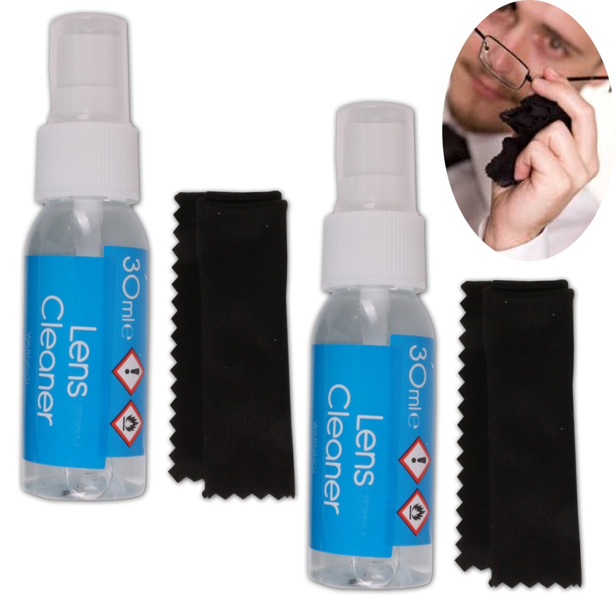 4Pc LENS CLEANER & CLOTH SET Spectacles Glasses Camera Dust Grease ...