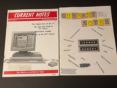 CURRENT NOTES SEPT 95 + CURRENT NOTES JAN 91 Magazines Atari ST ...