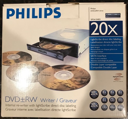 Internal PHILIPS 20x DVD±RW Writer with LightScribe Direct Disc ...