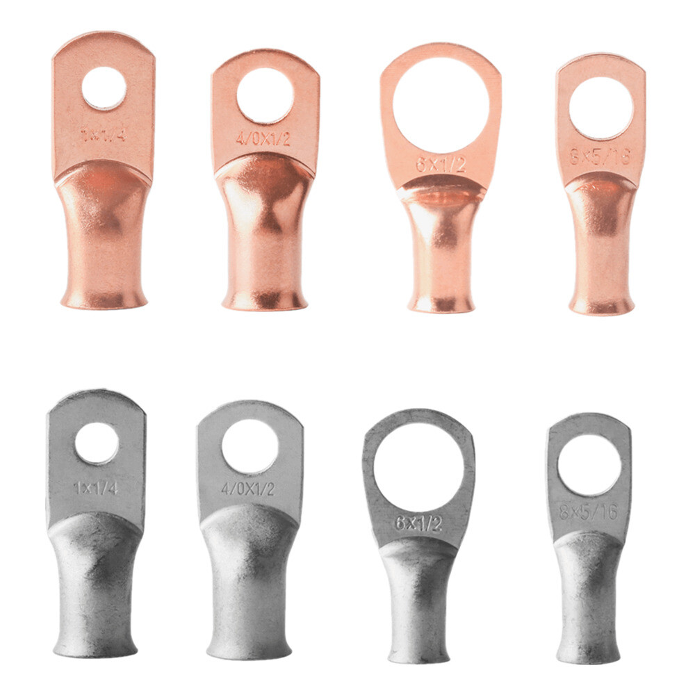 Battery Cable Ends Lugs Pure Copper Ring Terminals Wire Connectors 4 ...