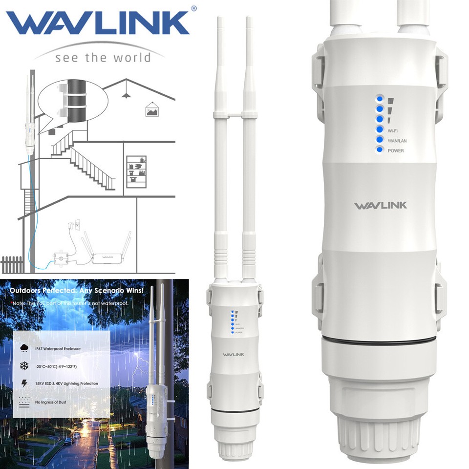 Long Range Router Outdoor WiFi Range Extender Wireless Access Point ...
