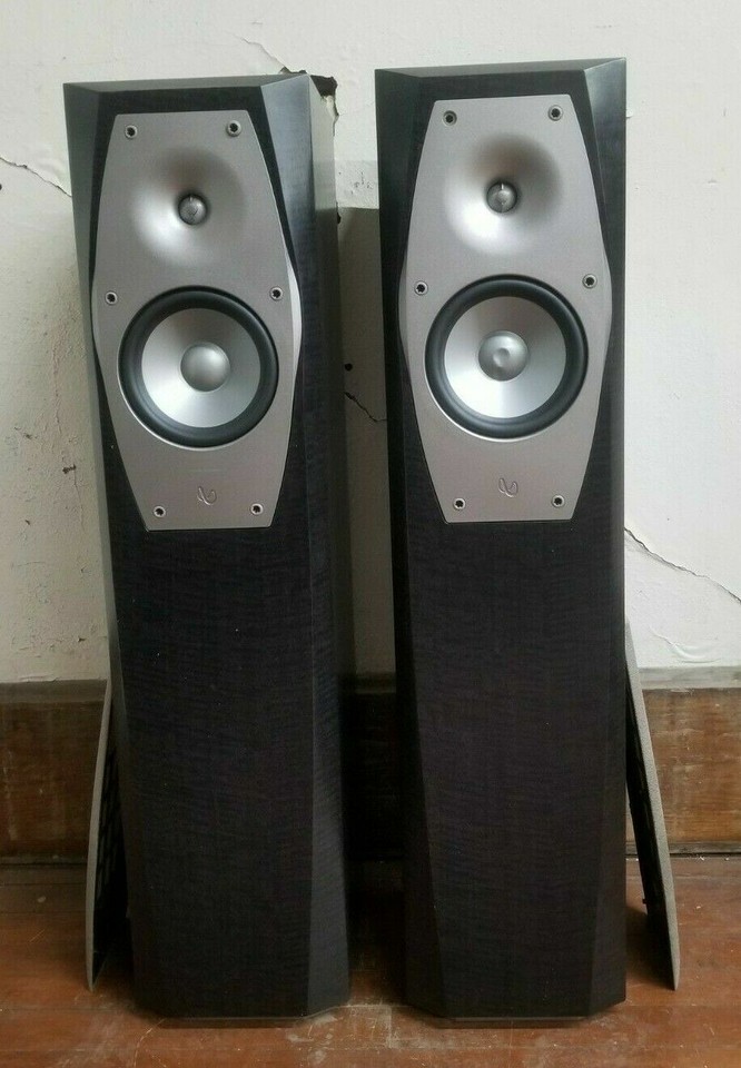 Pair INFINITY Black Onyx Interlude IL30 Bi-Wired Front Tower Speakers ...