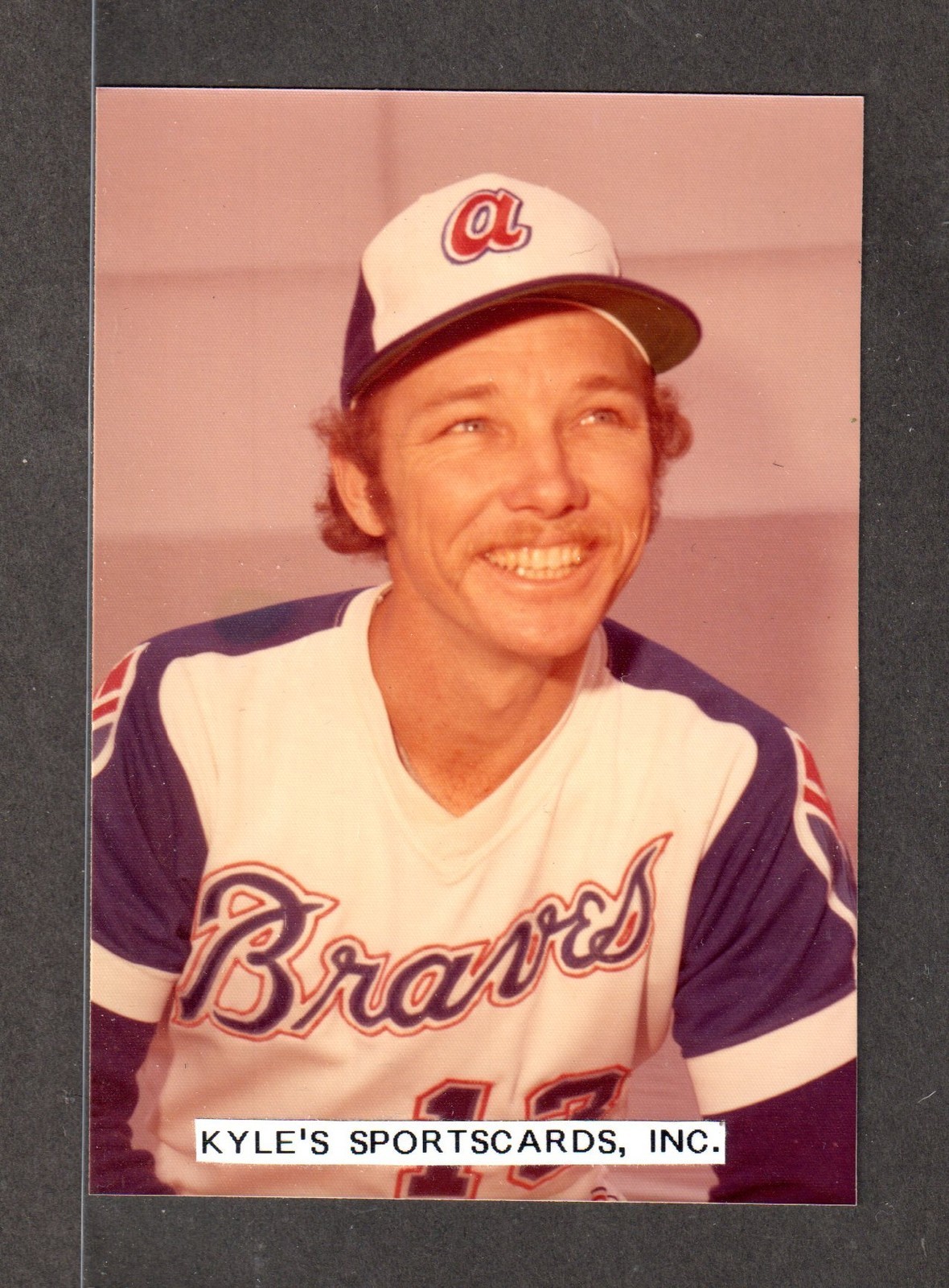 1974 Chuck Goggin BRAVES UNSIGNED 3-1/2 x 5 COLOR ORIGINAL SNAPSHOT ...