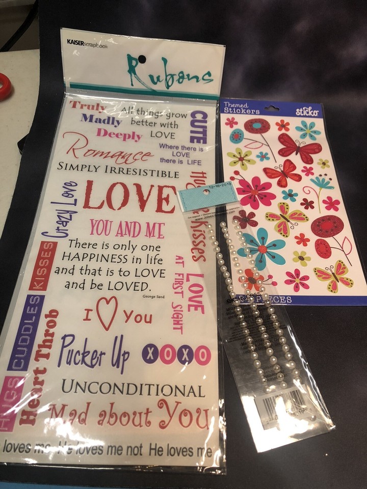 Scrapbooking Crafting Assorted Embellishments Stickers Dimensionals Lot ...