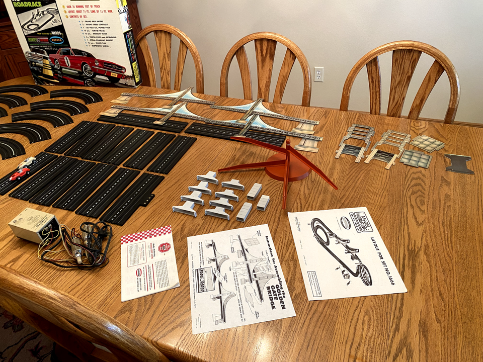 Aurora Model Motoring Golden Gate HO TJET Slot Car Set - Vintage 1966 ...