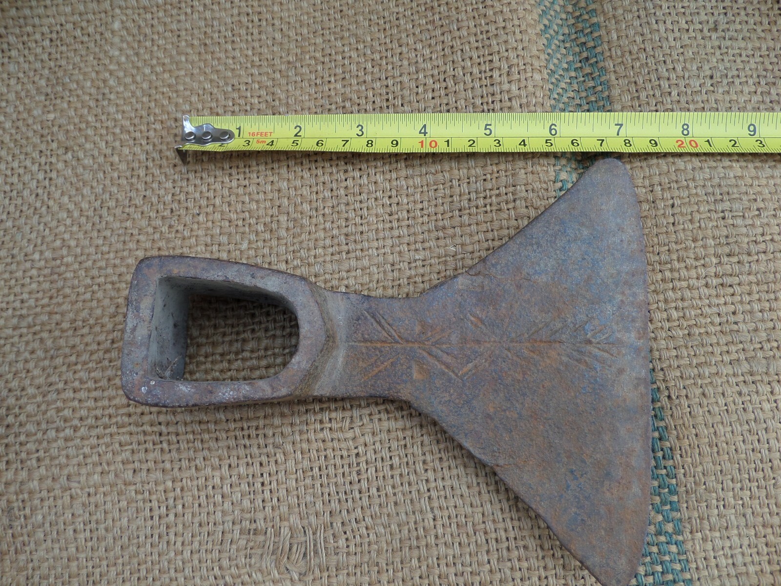 DECORATED ANTIQUE ADZE HOE PICK MATTOCK DIGGER WROUGHT IRON HAND FORGED ...