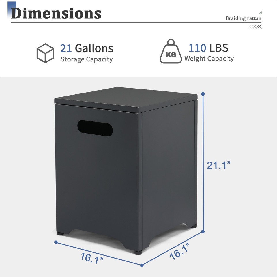 Outdoor Propane Gas Tank Cover Holder Storage Side Table for Gas Fire ...