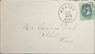 Boston Massachusetts Fancy Negative 1 Cancel 3c Banknote c1870s Suffolk ...