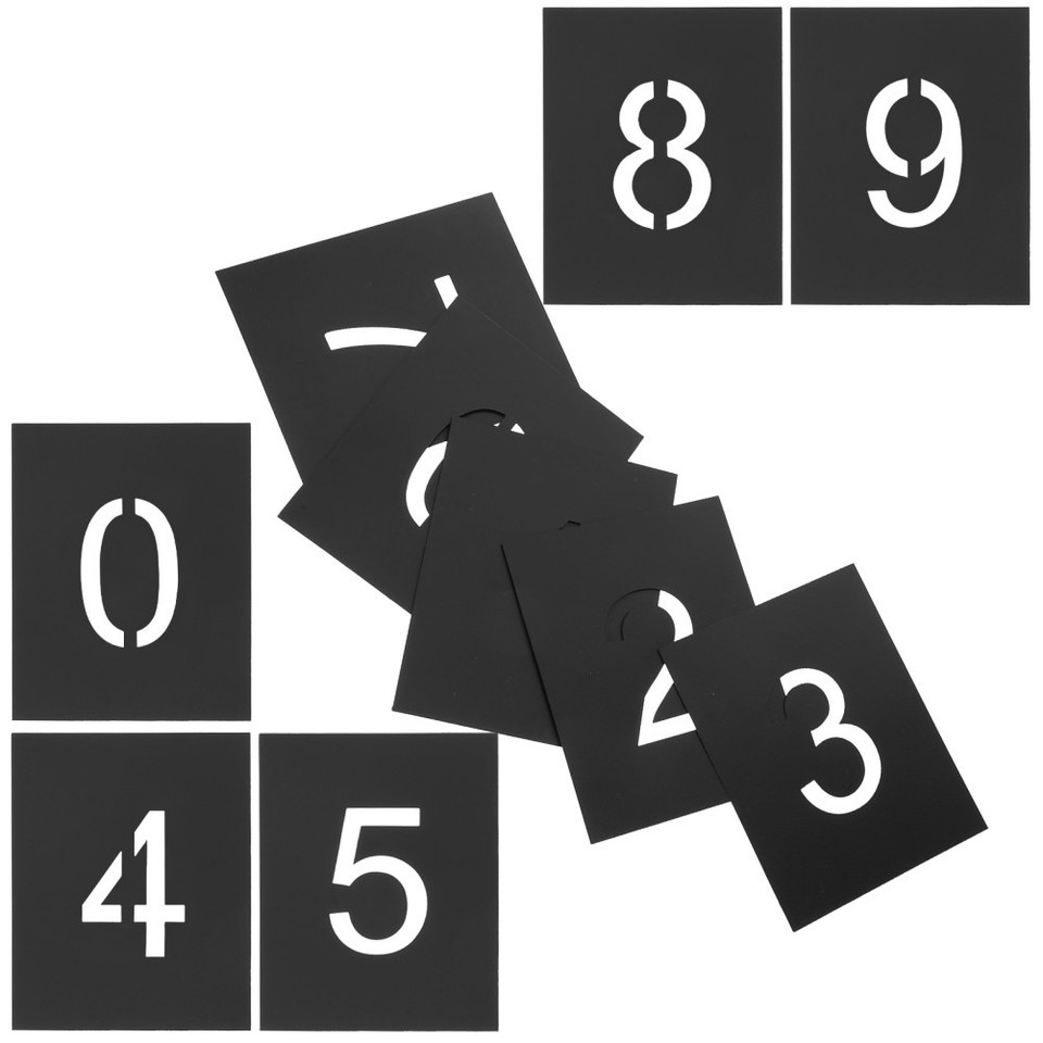 10 Pcs Number Stencils Set for Crafts Reusable Spray Paint Numbers ...