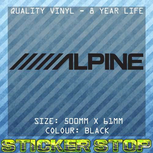 ALPINE VINYL STICKER (50cm, BLACK) AUDIO DECAL, CAR, WINDOW | eBay
