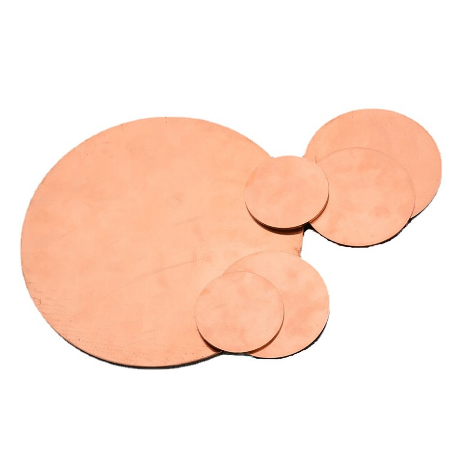 T2 Solid Copper Discs Blanks Metal Round Sheets Dia 10-200mm Thick 0 ...