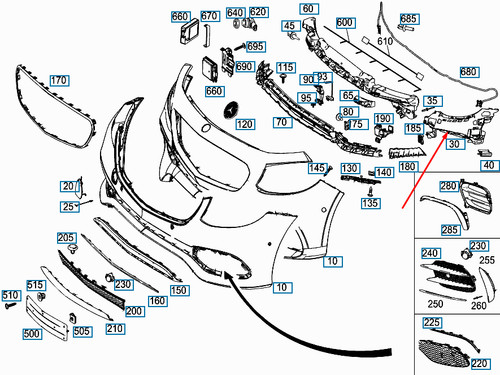NEW MERCEDES BENZ E CLASS C238 FRONT BUMPER LEFT BRACKET A2138852300 17 ...