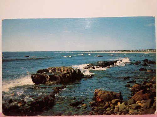 Wells Beach Maine surf and rocks p 1957 | eBay