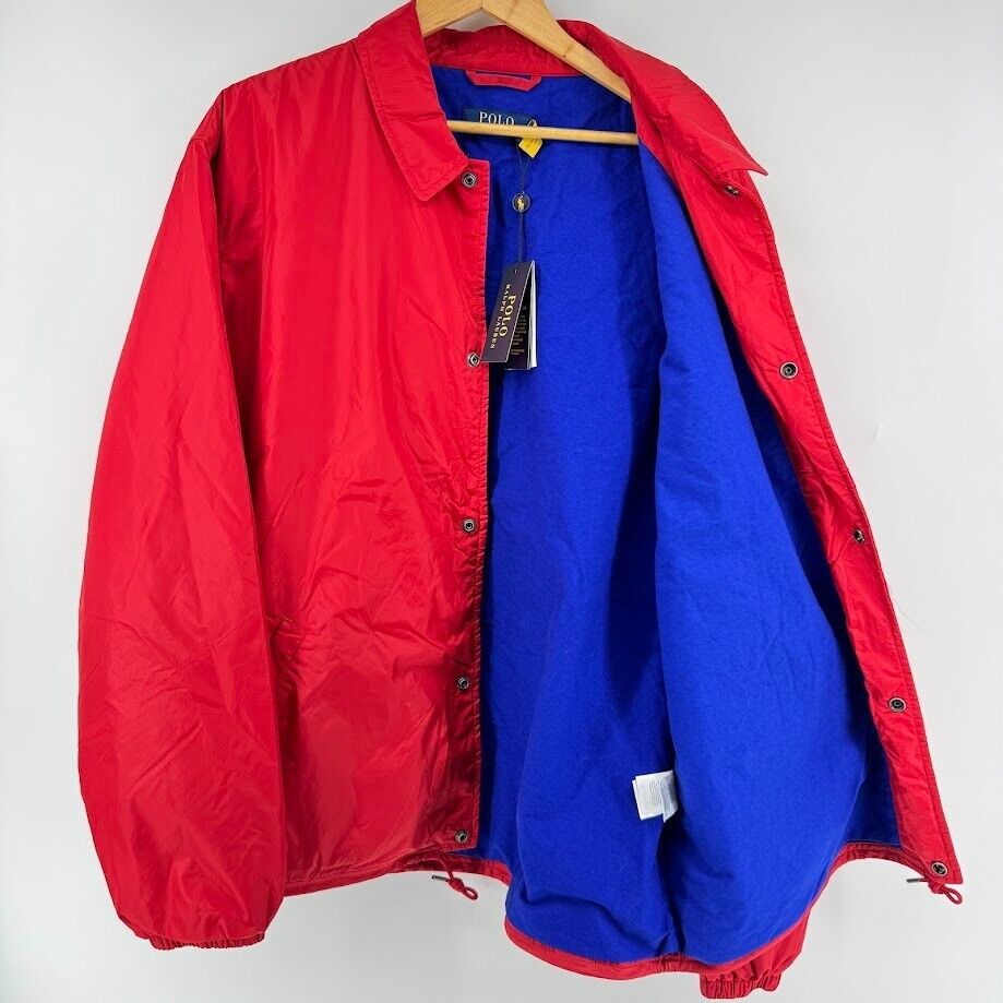 Polo Ralph Lauren Men's Red NY State Champs Coach Jacket Polo Ralph Lauren Men's Red NY State Champs Coach Jacket
