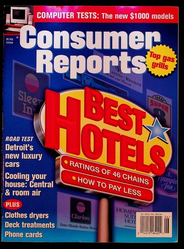 Consumer Reports Magazine June 1998 Computers Cars Cadillac DeVille ...