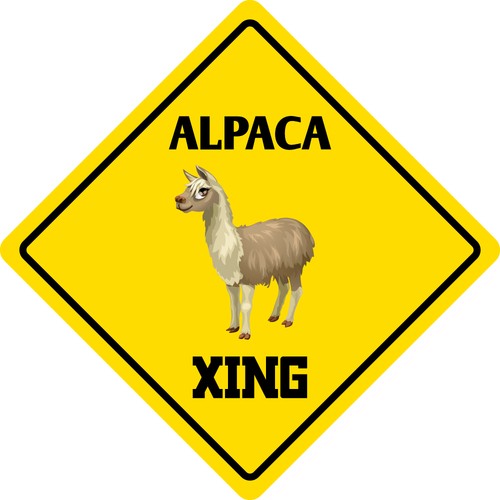 *Aluminum* Alpaca Crossing Funny Metal Novelty Sign 12"x12" | eBay