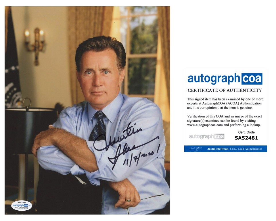 MARTIN SHEEN THE WEST WING SIGNED AUTOGRAPH 8x10 PHOTO PICTURE ACOA COA ...