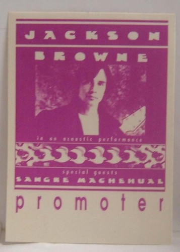 JACKSON BROWNE - VINTAGE ORIGINAL CLOTH CONCERT TOUR BACKSTAGE PASS | eBay