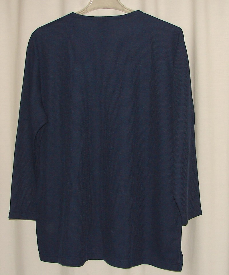 Honors Plus Size Henley TOP, 18W, Navy Blue, Lg Sleeve, Oversized fits ...