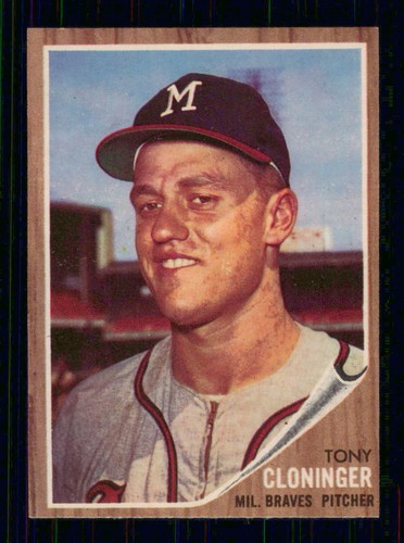 1962 TOPPS BASEBALL # 63 TONY CLONINGER RC J9735 | eBay