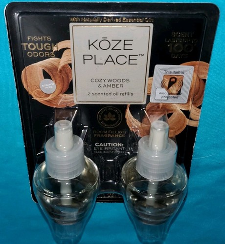 1 Twin Pack Koze Place Essential Oil Refills Cozy Woods & Amber NEW ...
