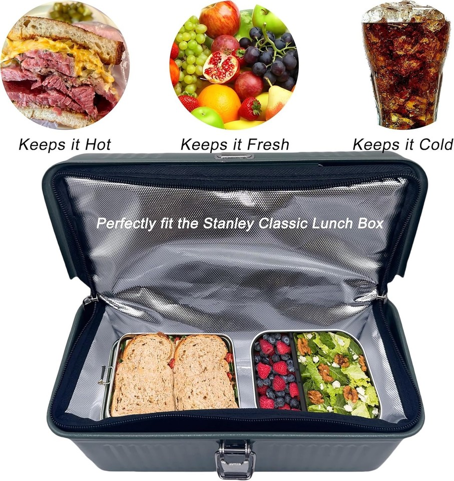 Stanley Classic Lunch Box 5.5 Qt | Vintage Metal Lunchbox | Durable ...