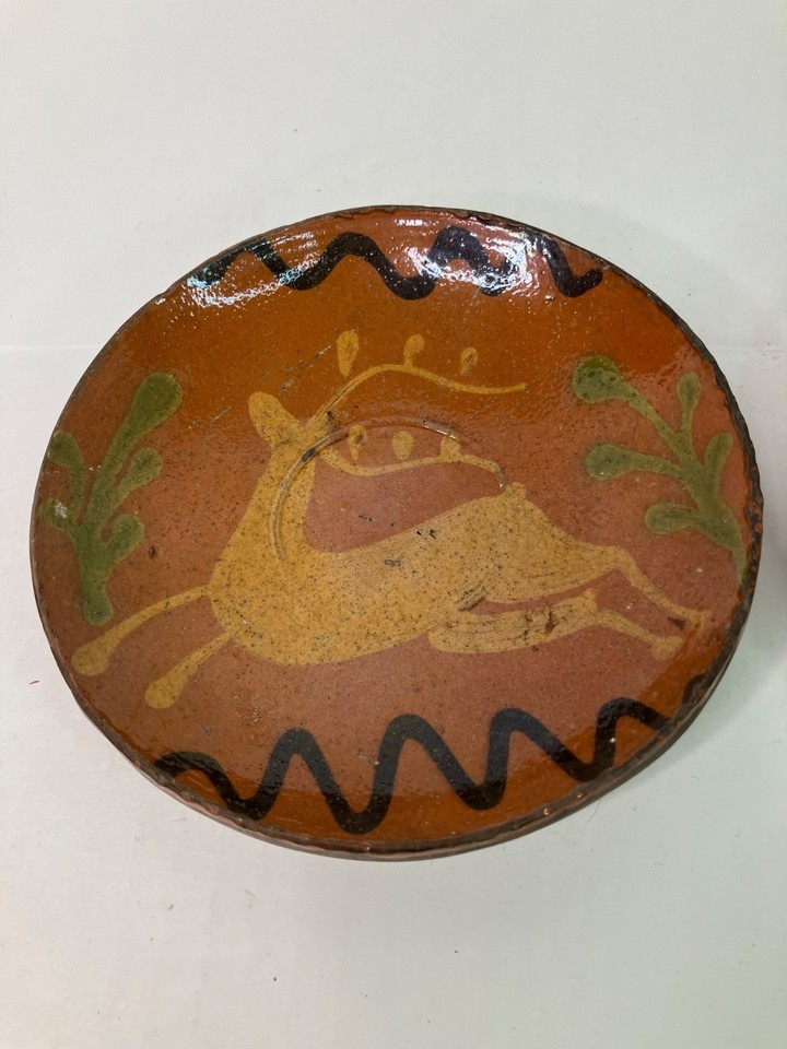 Two Signed American Redware Pottery Plates, Shooner, 20th Century | eBay