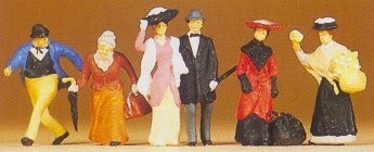 Preiser 12138 HO Scale 1900s Figures -- Travelers & Passers-By | eBay