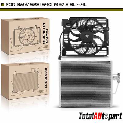 New AC Condenser & Cooling Fan Assembly Kit for BMW E39 528i 540i 1997 ...