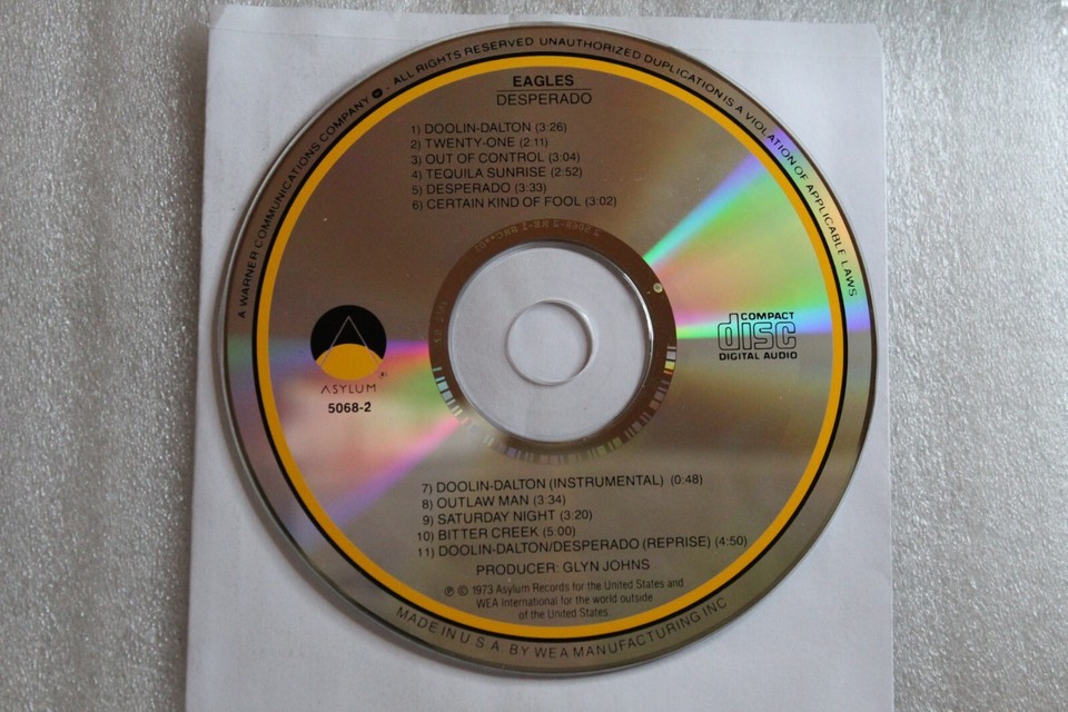 Eagles Desperado CD No Back Art 75596062725| eBay