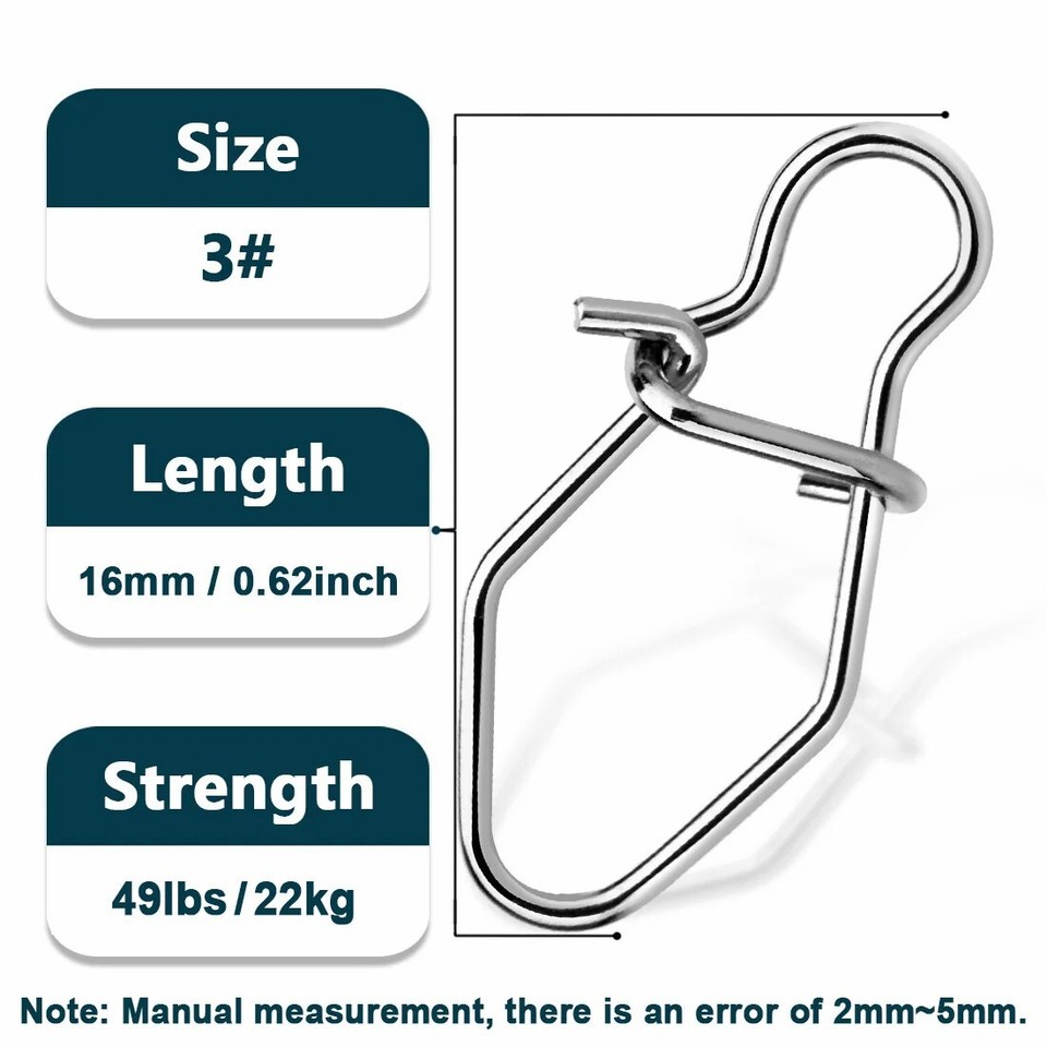 Fishing Snaps Clip Duo Lock Snaps Connector Stainless Steel Quick ...