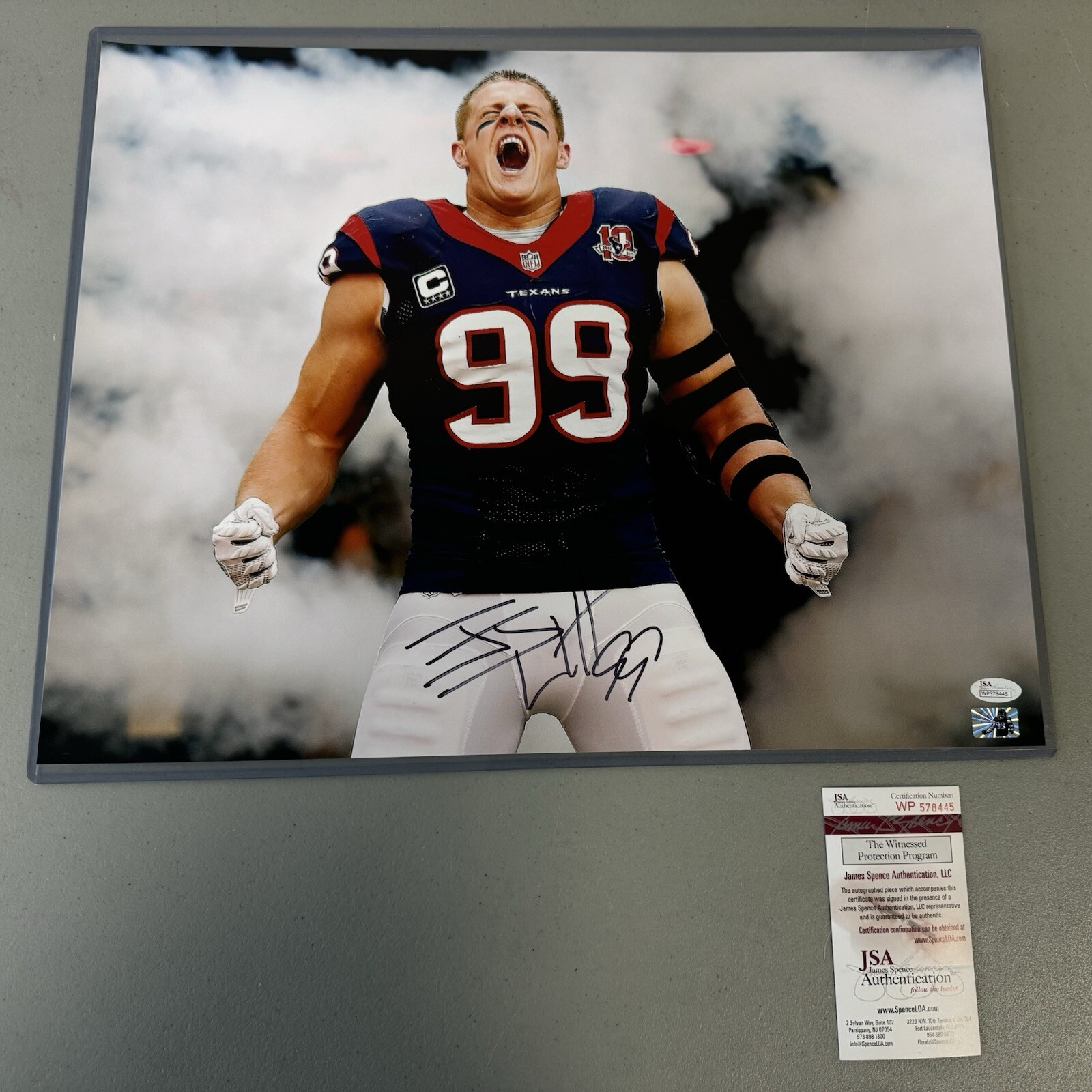 JJ Watt Autographed Houston Texans 16x20 Photo JSA Wit + Watt Holo COA ...
