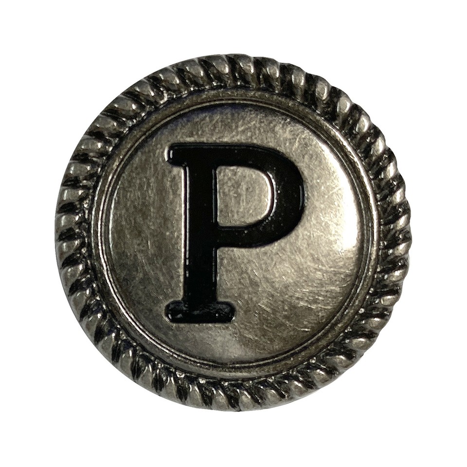 1-1/8" Antique Silver Letter Initial Alphabet Conchos Tack Screw Back ...