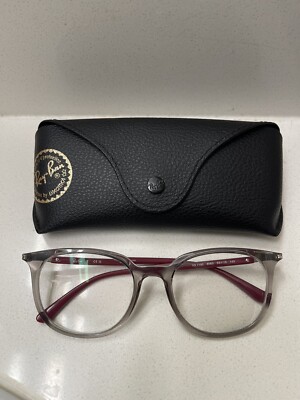 Ray-Ban Eyeglasses RB 7190 8083 Gray & Maroon 53[]19 145 Frames With ...